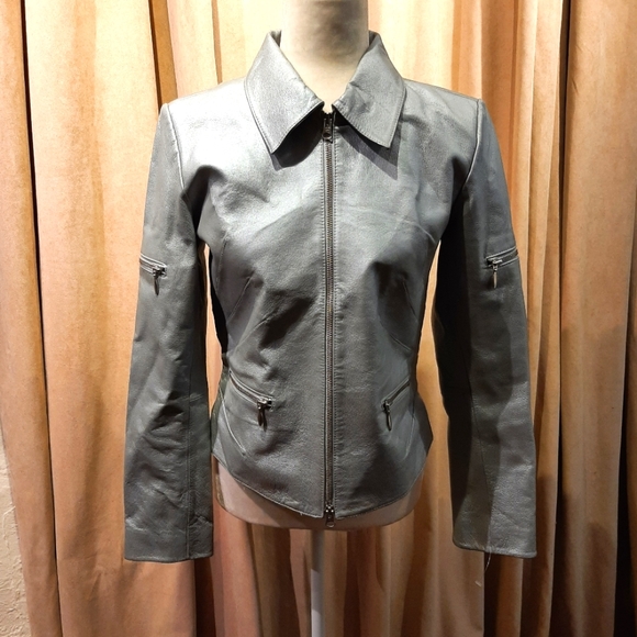metrostyle | Jackets & Coats | Metrostyle Metallic Leather Jacket ...
